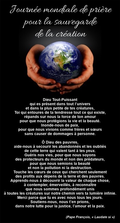 Journée mondiale de prière pour la sauvegarde de la création - Diocèse de Bathurst - Bathurst